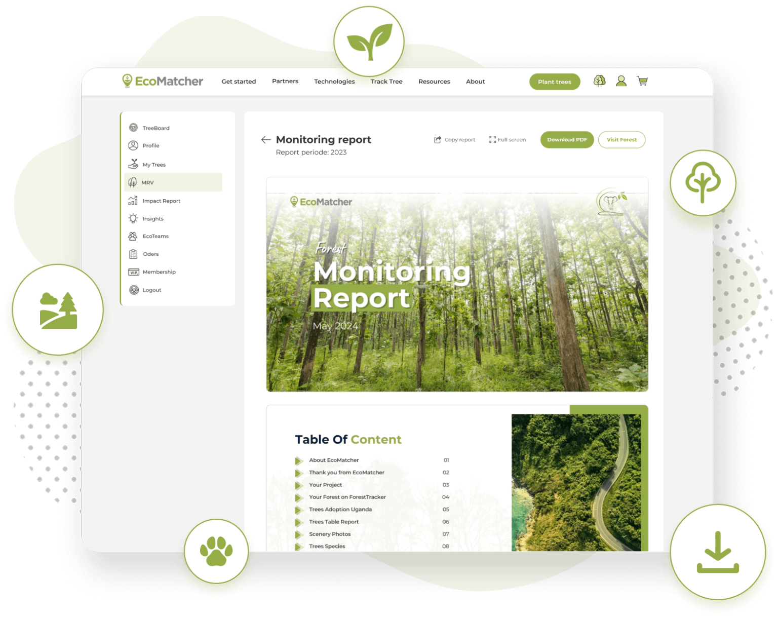 Our Tree Planting and Tracking Technologies - EcoMatcher